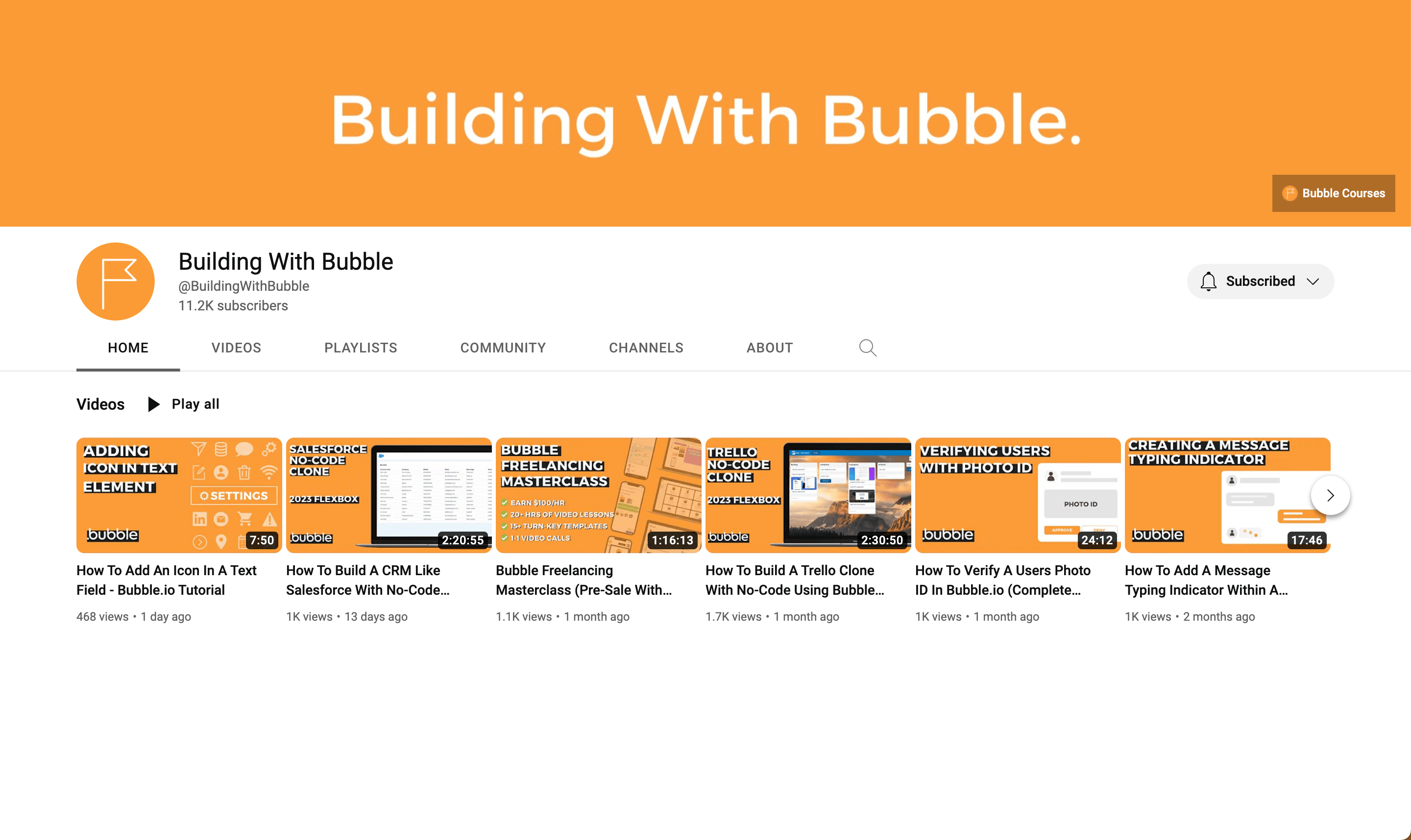 Building With Bubble Tutorials